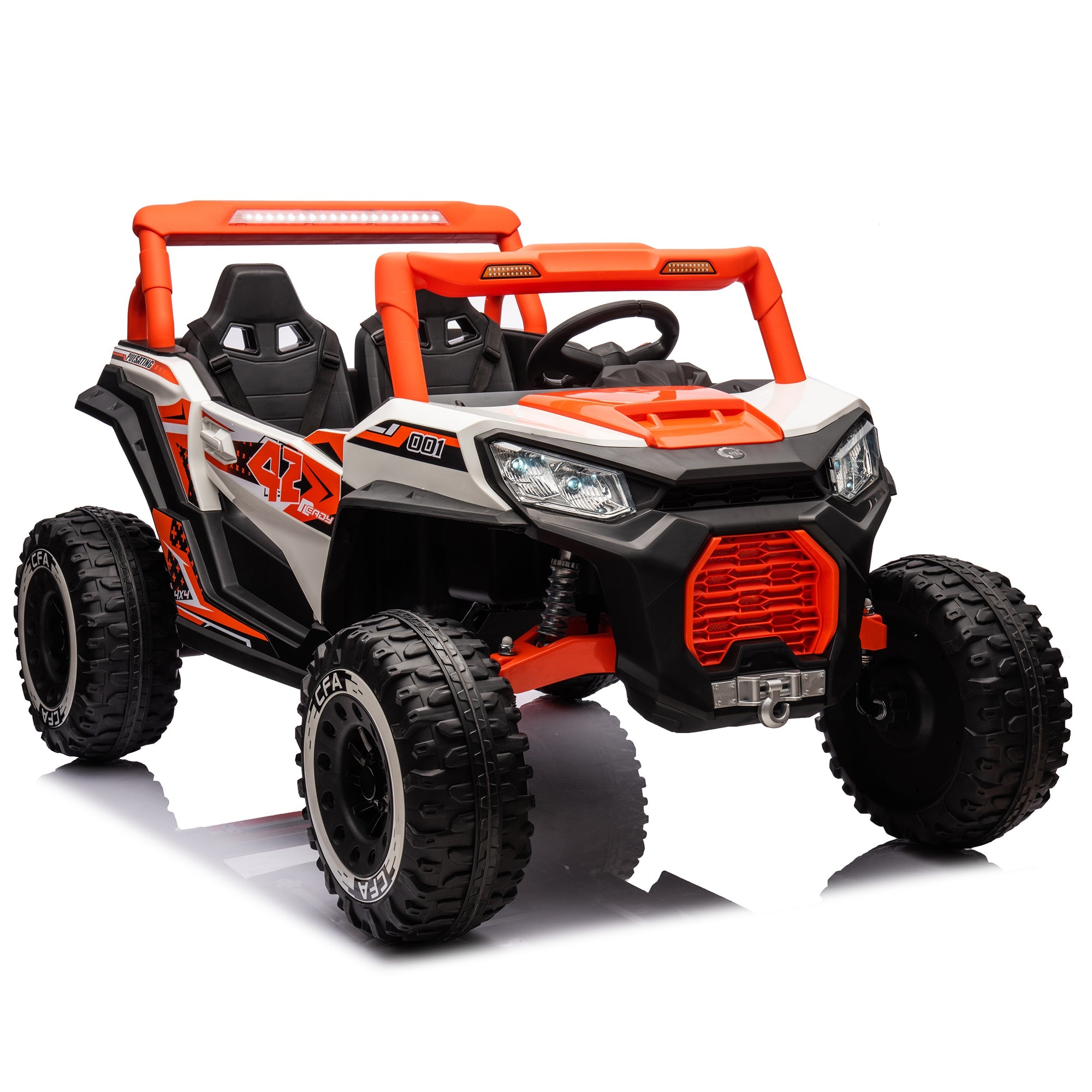 2025 XXL UTV Buggy NEL-913 Two Seater 24V Kid Ride on Car Orange – Toytexx