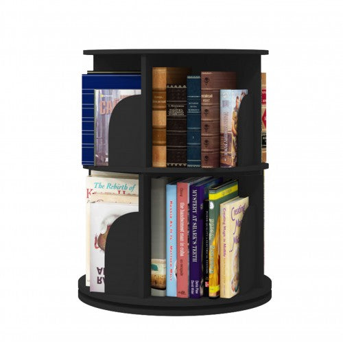 2 Tier 360° Rotating Stackable Shelves Bookshelf Organizer (White) - I ...